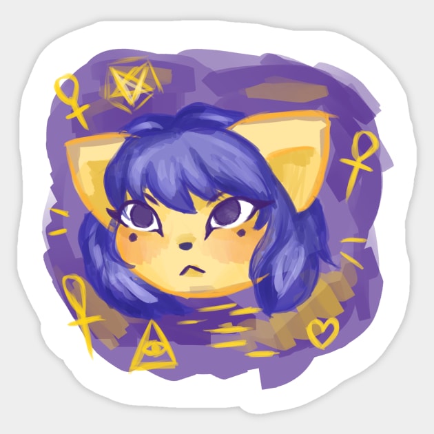 Ankha cat - Yellow Cat - Sticker | TeePublic
