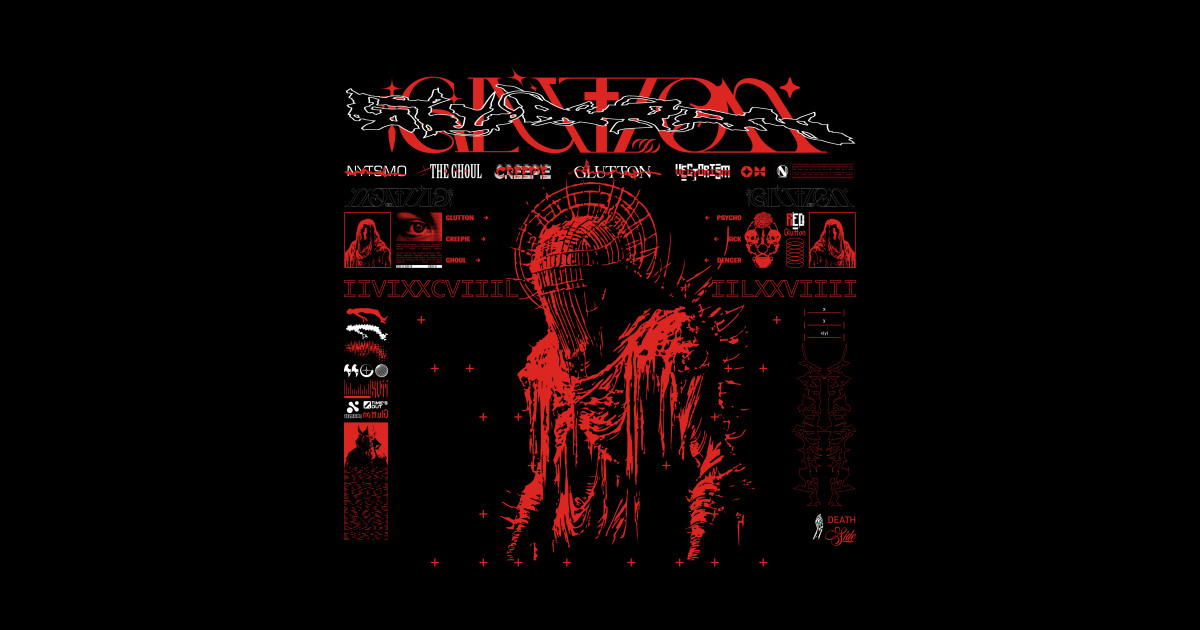 Glutton Red and Black Poster – Dark Horror Print, Posters and Wall Art ...