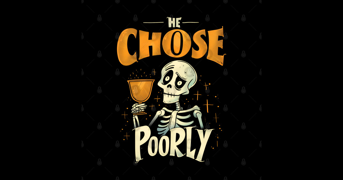 He Chose Poorly - Holy Grail - Indy - Indiana Jones - Sticker | TeePublic