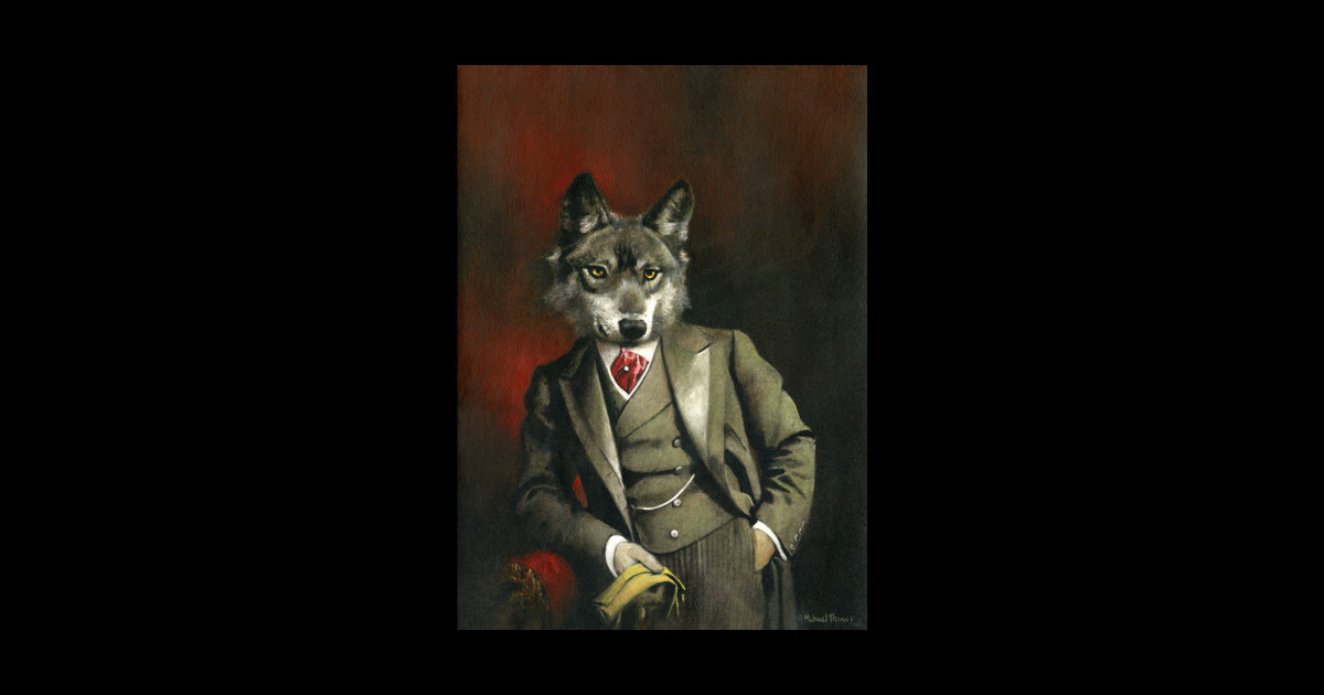Victorian Mr Wolf - Wolf - Sticker | TeePublic