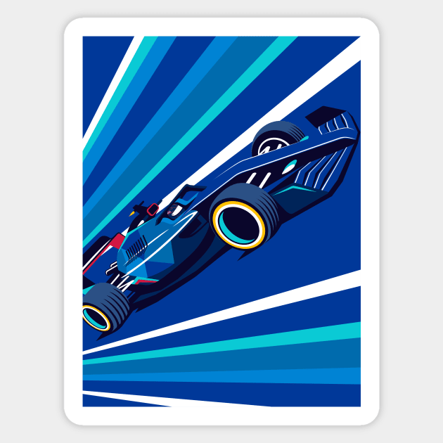 Blue Car - Racing Team - Race Car - Sticker | TeePublic