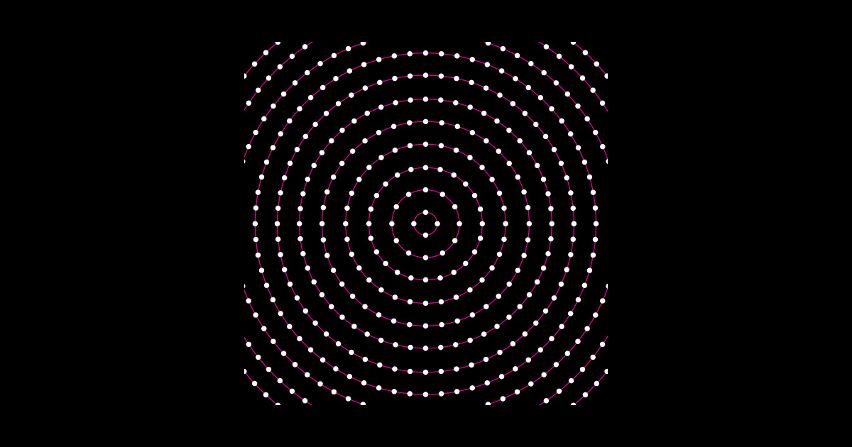Circular Bullseye Pattern no.3 Black with Pink LIne with White Dots ...
