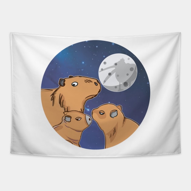 Three Capybara Moon Funny Pelican Capybara Wolf meme - Capybara ...