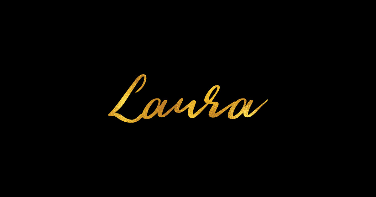 Laura Name Hand Lettering in Faux Gold Letters - Laura - Sticker ...
