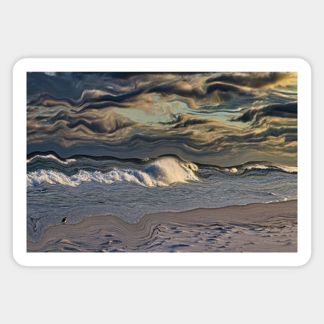 Stormy weather at the beach - Storm - Sticker | TeePublic