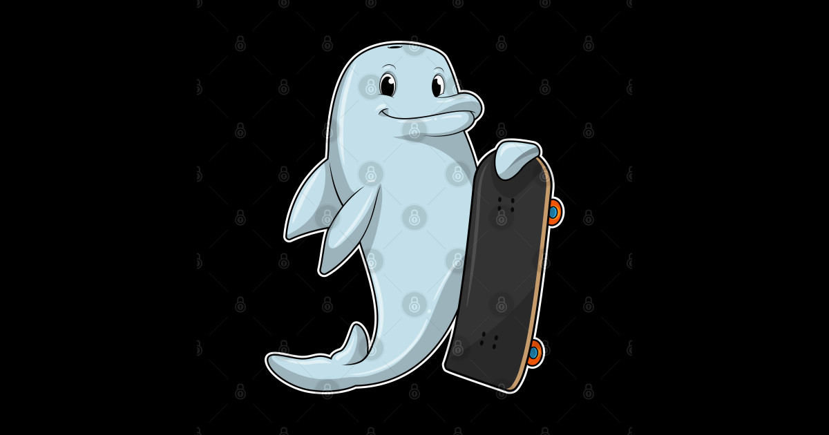Dolphin as Skater with Skateboard - Dolphin - Sticker | TeePublic