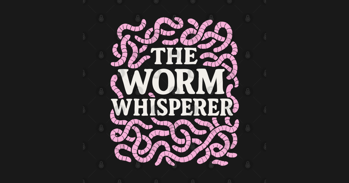 Worm Whisperer Cartoon Design - Worm Humor - T-Shirt | TeePublic