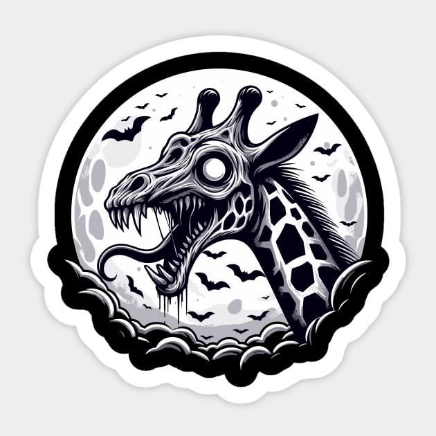 Scream Giraffe Moonlight - Giraffe Design - Sticker | TeePublic