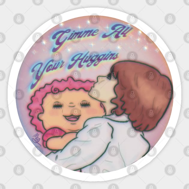 Gimme All Your Huggins - Retro - Sticker | TeePublic