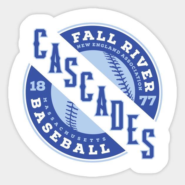 Fall River Cascades - Vintage Baseball - Sticker | TeePublic