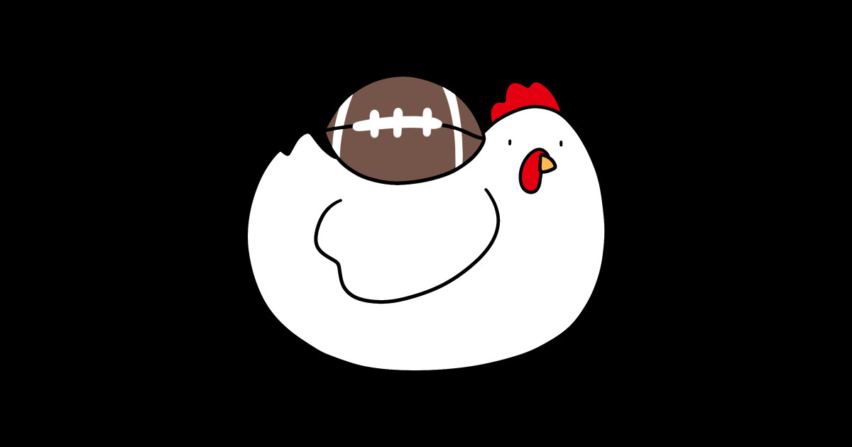 Chicken with a Football - Chicken - Sticker | TeePublic