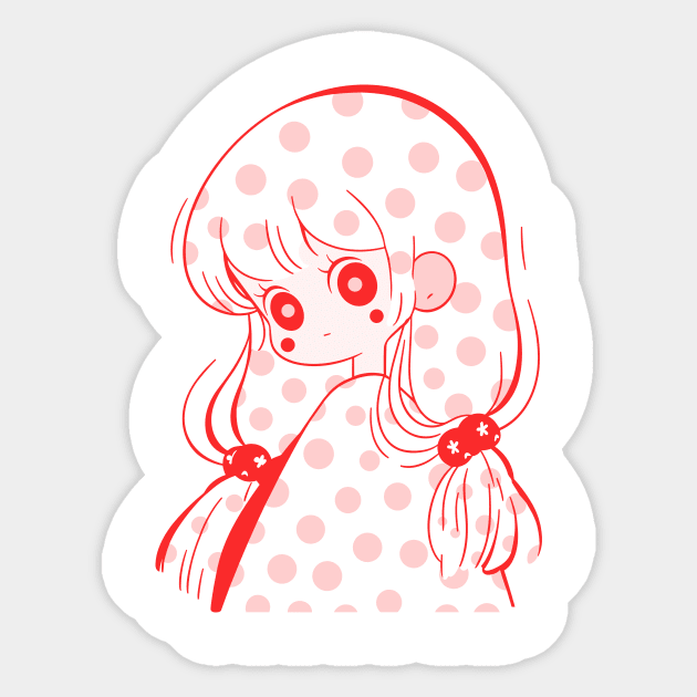 Polka Dot Princess - Anime Girl - Sticker | TeePublic