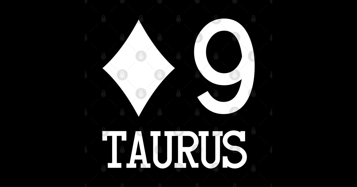 Diamond 9 Card Taurus White - 9 Of Diamonds - Posters and Art Prints ...