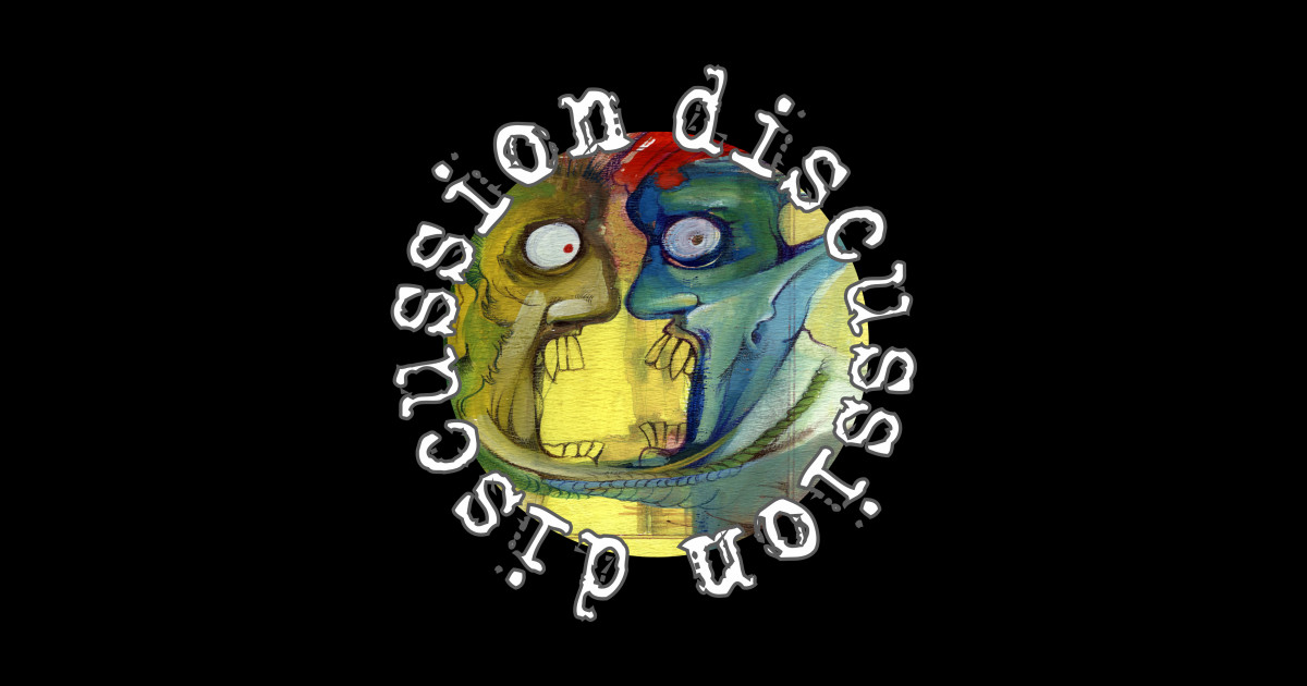 discussion - Discussions Shouting Angry Faces - Sticker | TeePublic