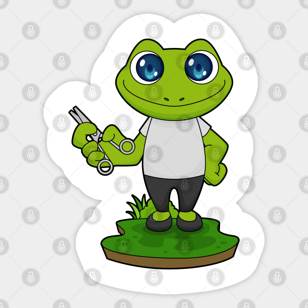Frog Barber Scissors - Frog - Sticker | TeePublic