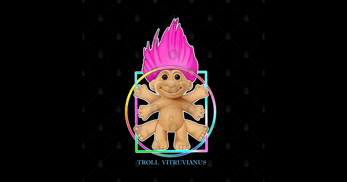 Troll vitruvanus the Vitruvianman parody troll (pink background ...