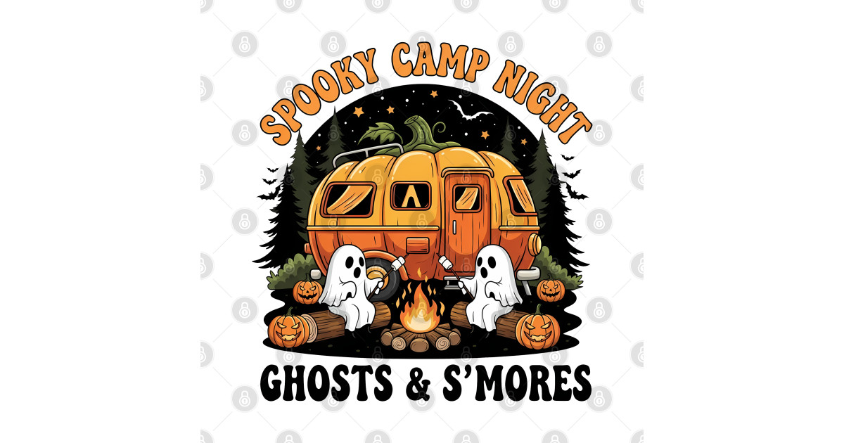 Spooky Camp Night Ghosts and S’mores Halloween Funny - Spooky Camp ...