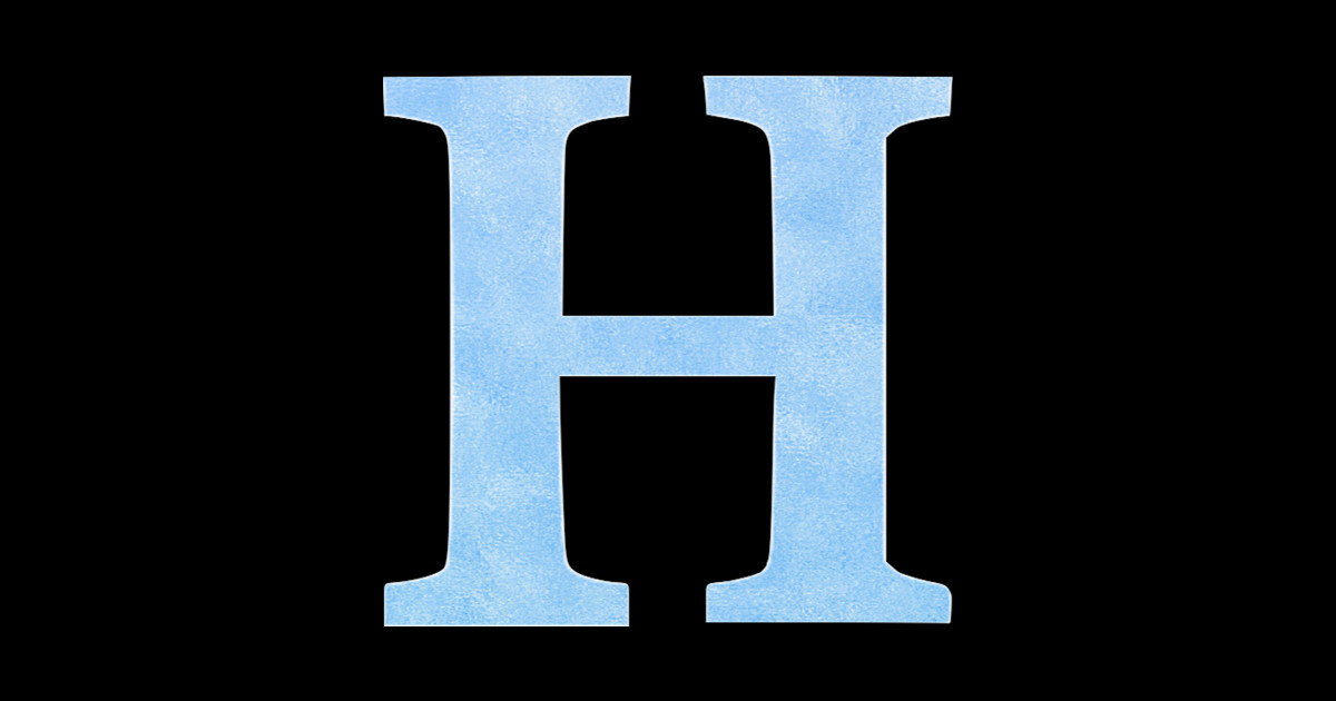 The Letter H Blue Metallic Design - Sticker - Sticker | TeePublic