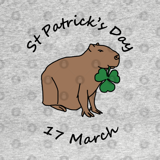 St Patricks Day 17 March Capybara Shamrock - St Patricks Day - T-Shirt ...