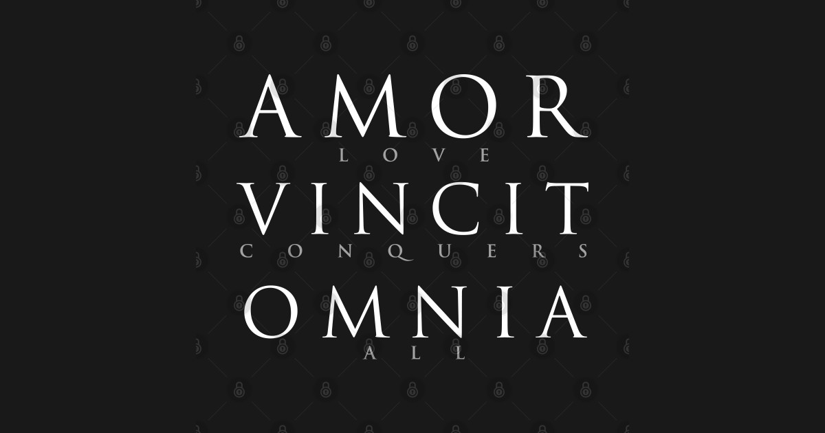 Latin Quote: Amor Vincit Omnia - Latin - T-Shirt | TeePublic