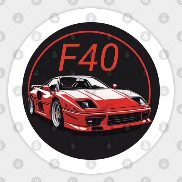 Ferrari F40 legendary design - Ferrari F40 - Sticker | TeePublic
