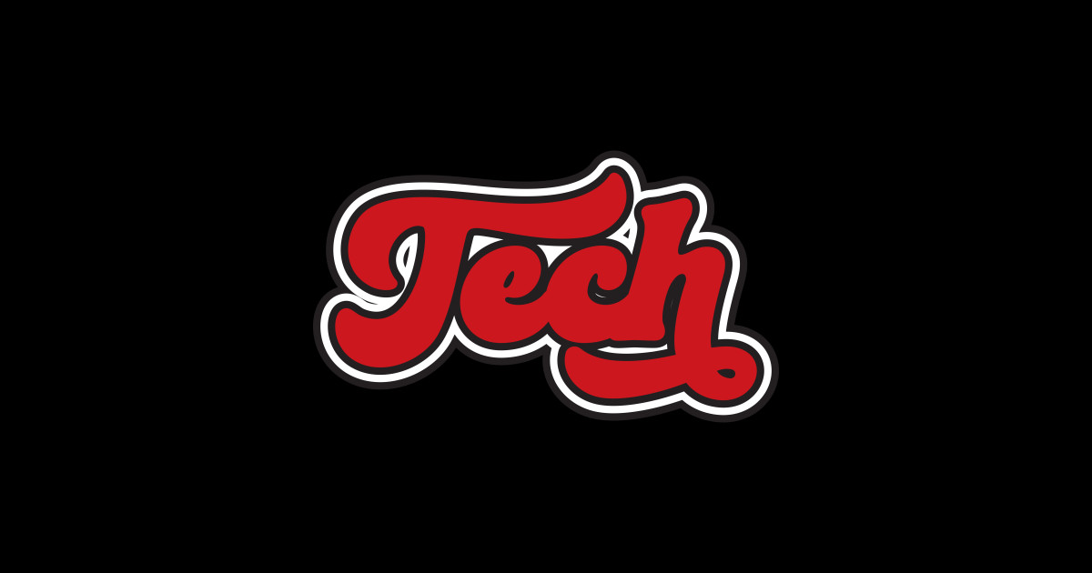Retro Tech Script Tech Sticker Teepublic 