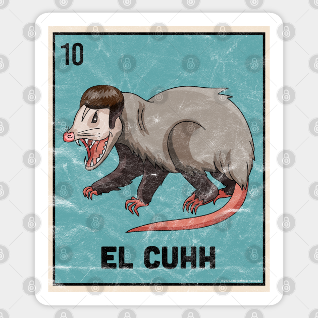 El Cuhh Takuache Cuh Opossum Funny Mexican Playing Card Tee - Takuache ...