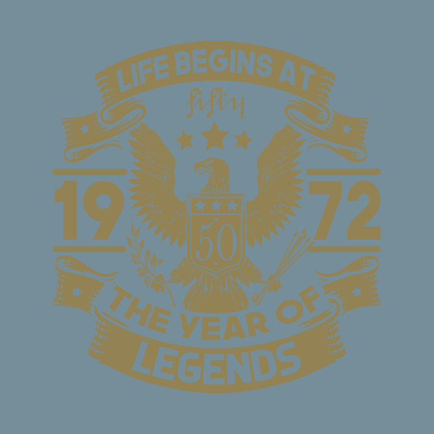 Life begins with 50 years born in 1972 birthday - 1972 Birthday Eagle ...