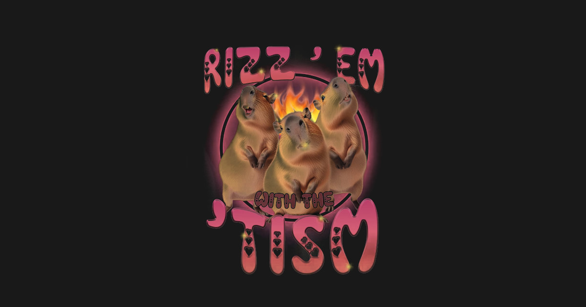 Rizz Em With The Tism Capybara Funny Capy Meme - Rizz Em With The Tism ...