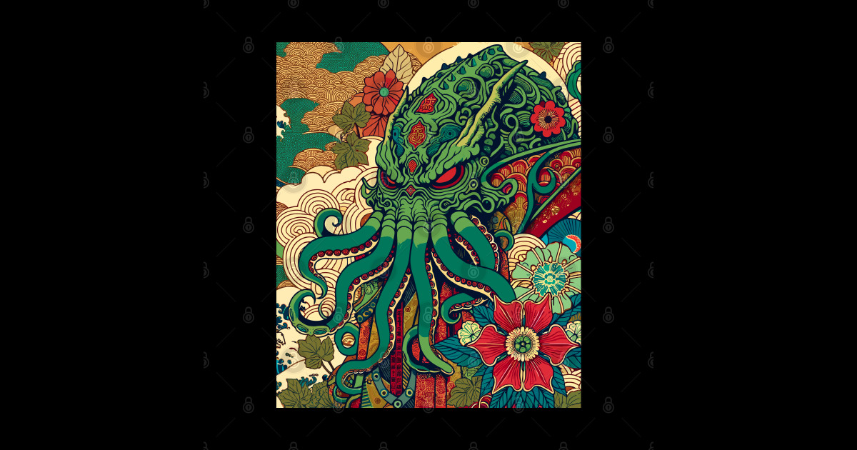 Japanese Style Cthulhu - Cthulhu - Posters and Art Prints | TeePublic