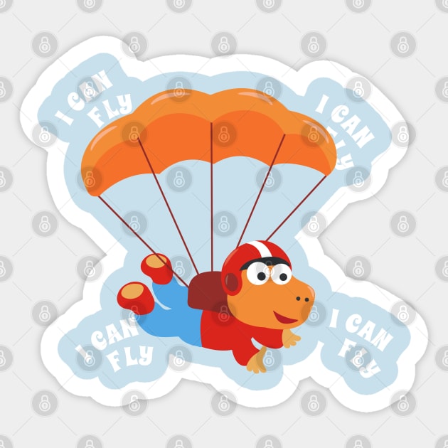 Vector illustration of a cute skydiver. - Skydiving Theme Party ...