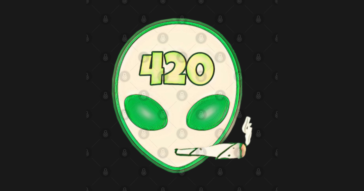 420 alien smoking a joint - 420 Alien Smoking A Joint - T-Shirt | TeePublic