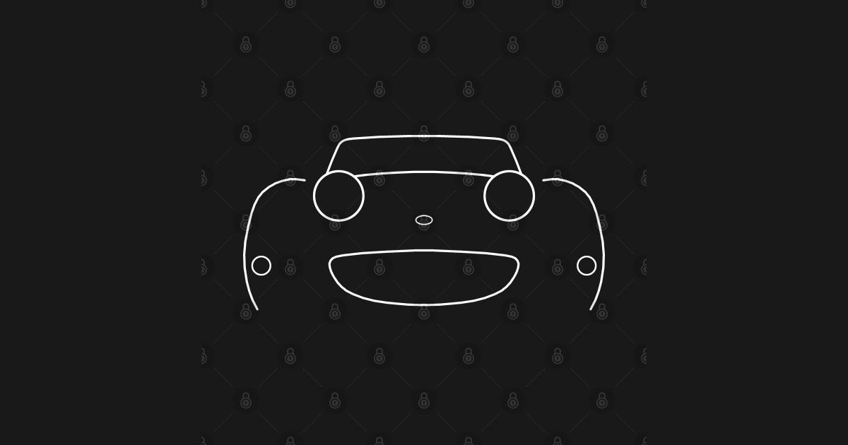 Austin-Healey "frogeye" Sprite British classic car minimalist outline ...