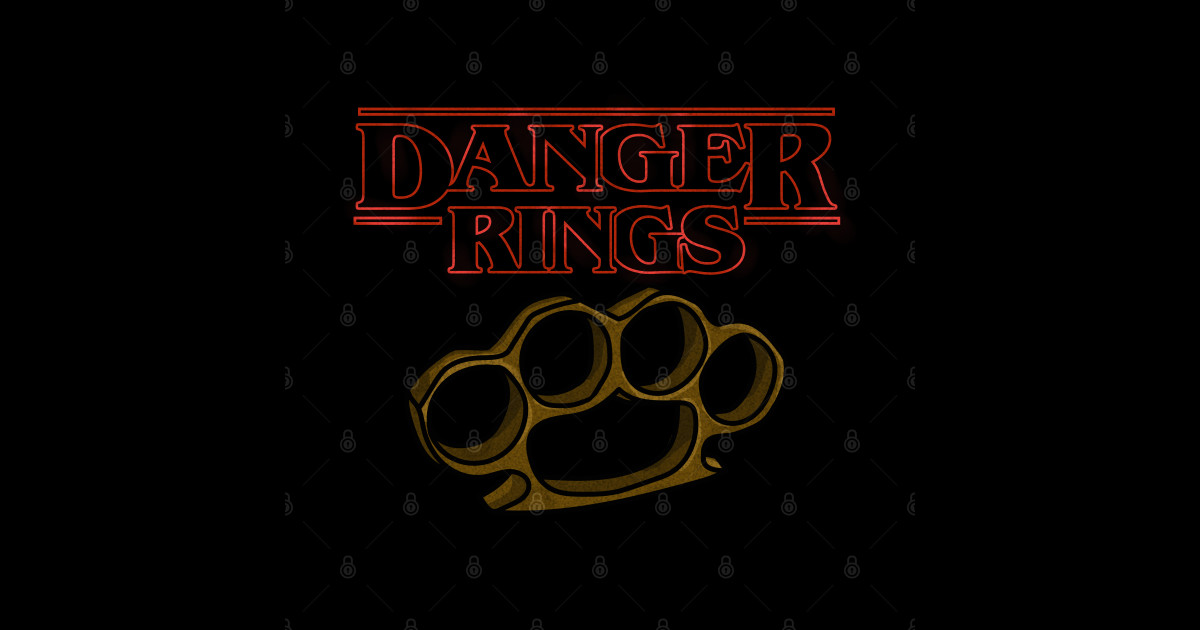 Danger Rings Parody Brass Knuckles - Stranger Things - Sticker | TeePublic