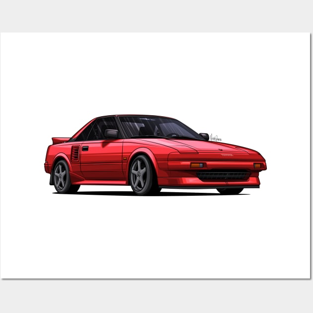 Toyota MR2 SW11 Red - Digital drawing - Toyota Mr2 - Posters and Art ...