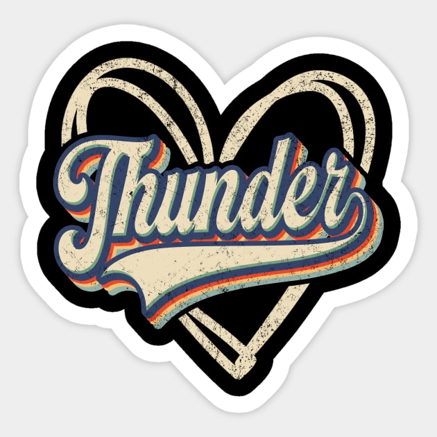 Retro Vintage Thunder - Retro Vintage Thunder - Sticker | TeePublic
