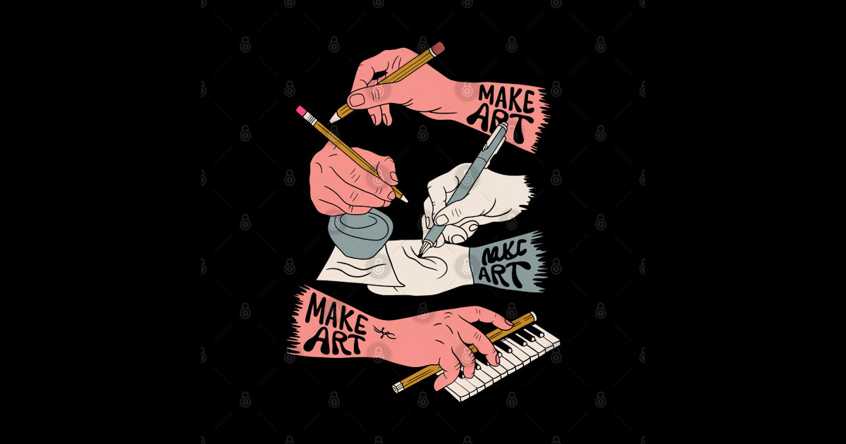 MAKE ART Symbols of Art - Make Art - Sticker | TeePublic