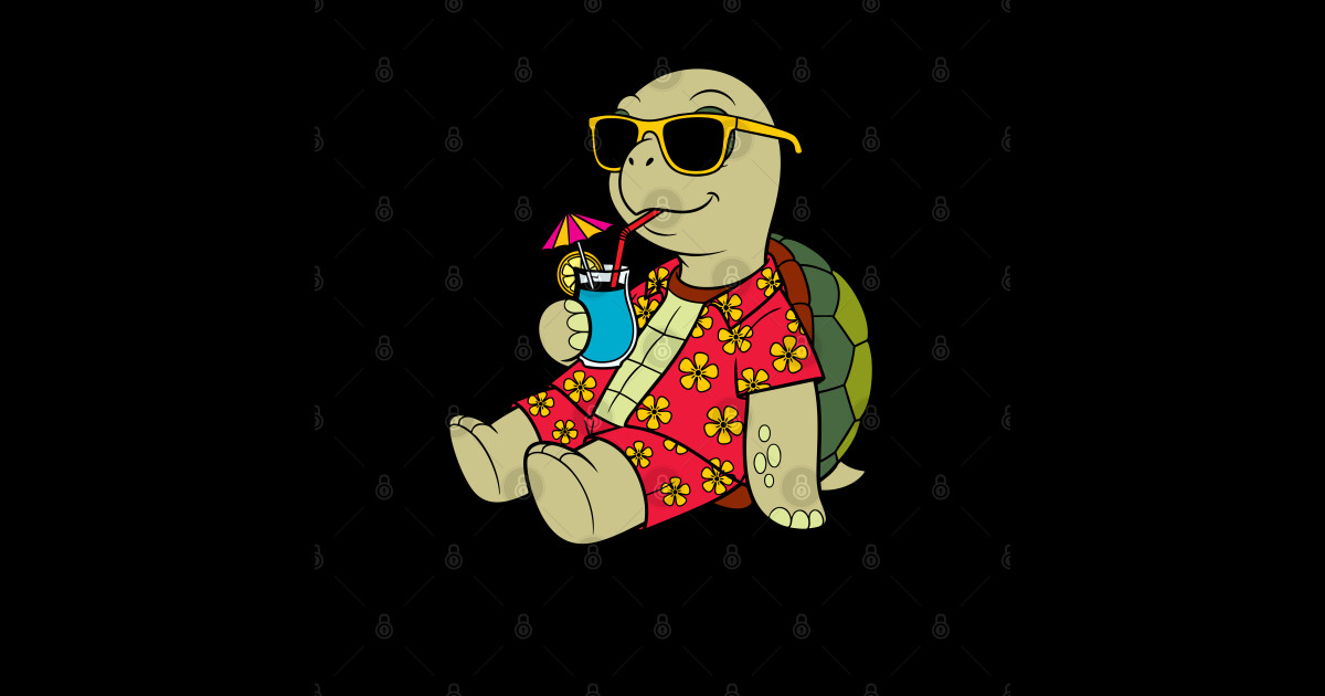 Cartoon Relax Sea Turtle Design - Sea Turtle - Sticker | TeePublic