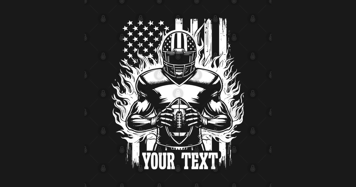 Patriotic American Football Player on Fire - Patriotic Football - T ...