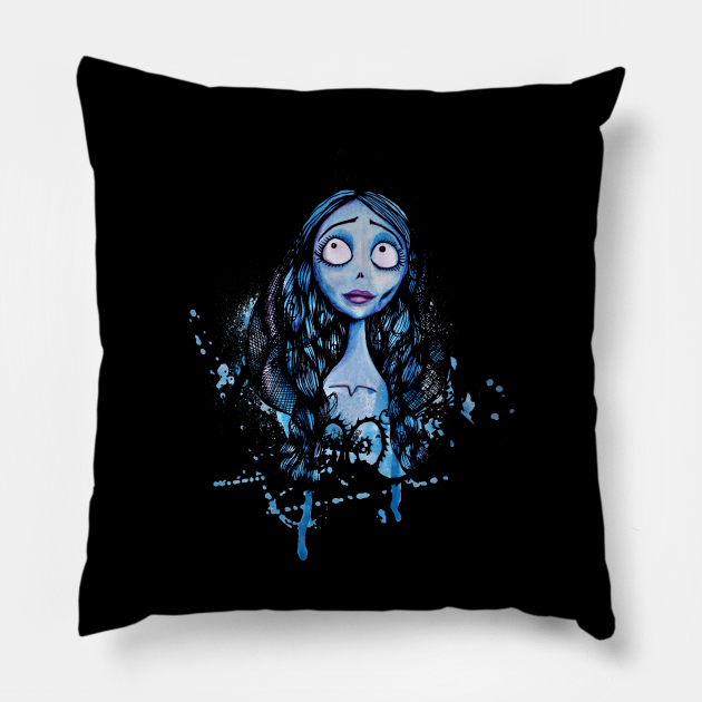 Tim Burton's Corpse Bride: Watercolor Emily - Love - Pillow | TeePublic