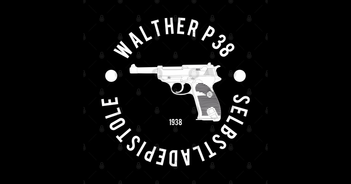German pistol Walther P38 - Walther - Sticker | TeePublic