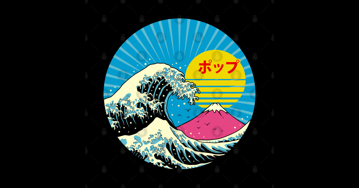 The Great Pop Wave Front and Back Print - Pop Wave - Sticker | TeePublic