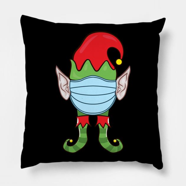 Elf Wearing the Face Mask - Elf Wearing The Face Mask - Pillow | TeePublic