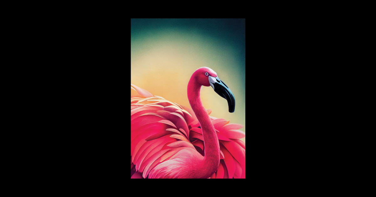 Feathered Fluffy Flamingo - Flamingo - Sticker | TeePublic