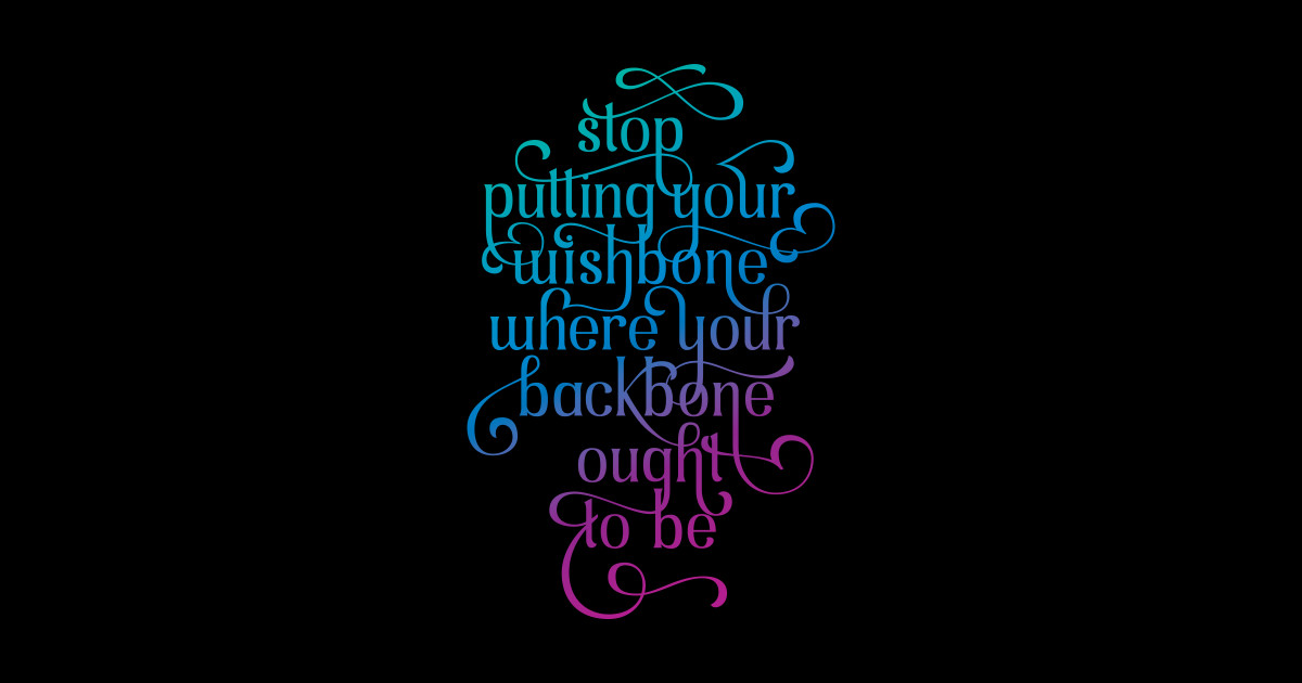 Wishbone Backbone Inspirational Quote Lettering - Motivation - Sticker ...