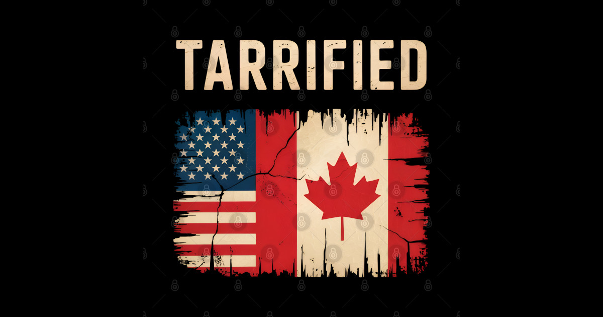 Tarrified Anti Tariffs USA Flag - Canada Flag - Canada Flag - Sticker ...