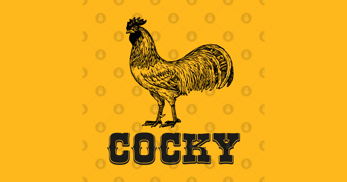 Cocky - Funny Rooster Sketch - Cocky - T-Shirt | TeePublic