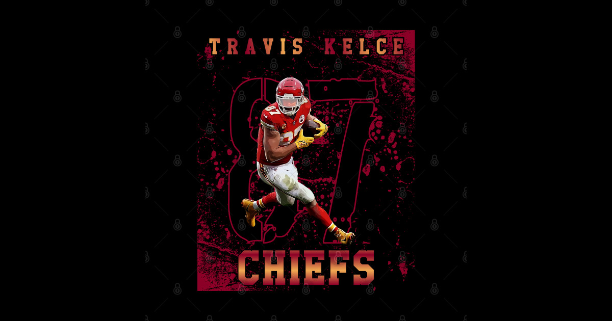 Travis Kelce || 87 | grunge poster - Travis Kelce - Sticker | TeePublic