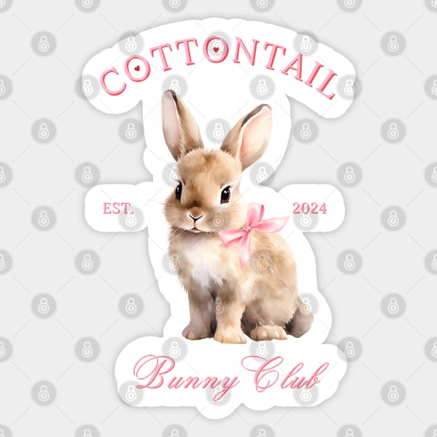 Pink Coquette Bunny - Coquette Aesthetic - Sticker | TeePublic