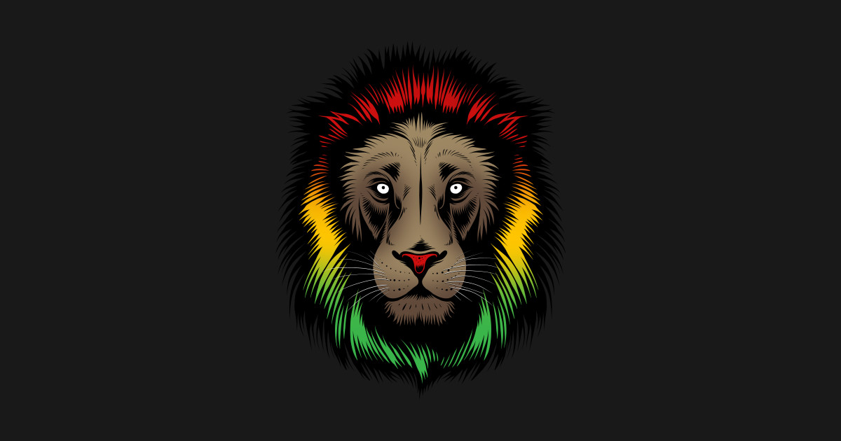 Lion Reggae - Lion Reggae Music Flag Colors - T-Shirt | TeePublic
